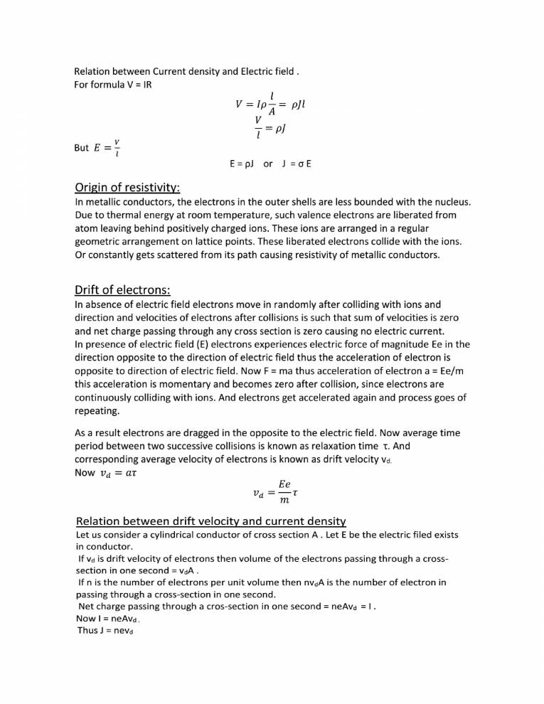 Electric Current - Notes - LearnPick India