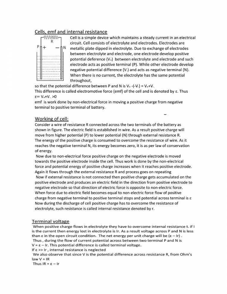 Electric Current - Notes - LearnPick India