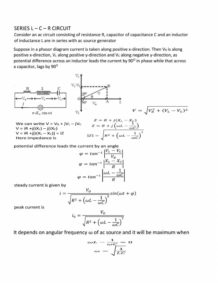 Alternating Current - Notes - LearnPick India