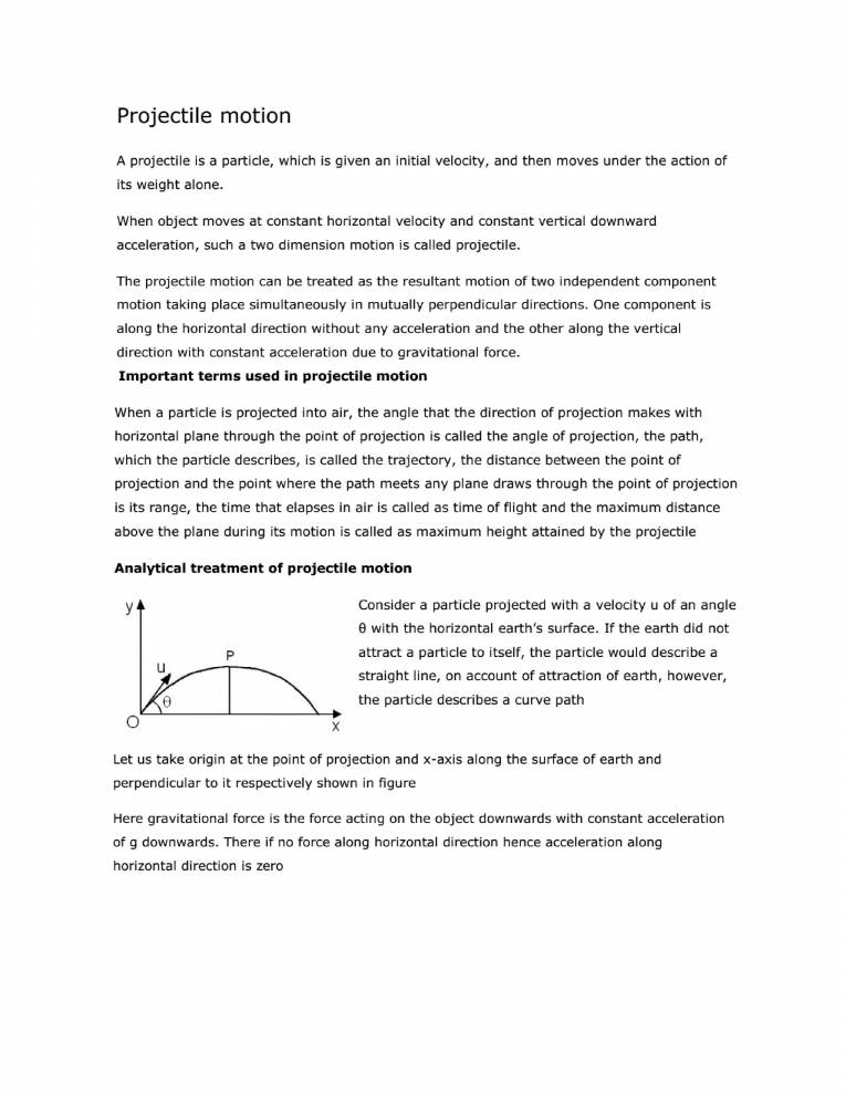 Motion In 2 Dimension - Notes - LearnPick India