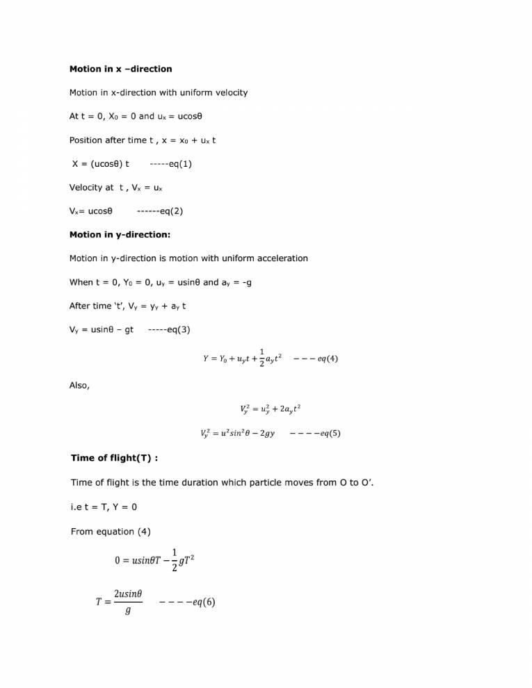 Motion In 2 Dimension - Notes - LearnPick India