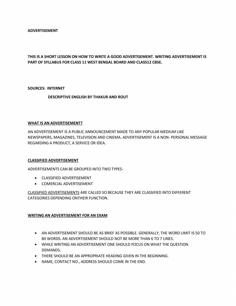 Advertisement - Notes - LearnPick India