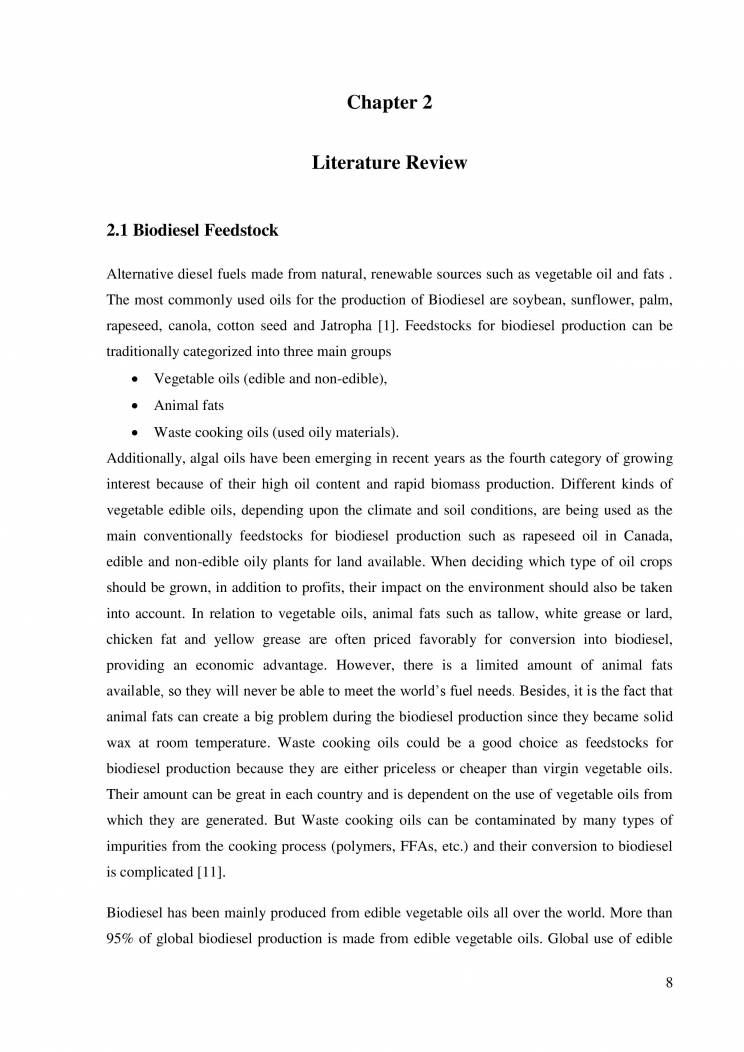 Optimization Of Biodiesel Production Process - Notes - LearnPick India