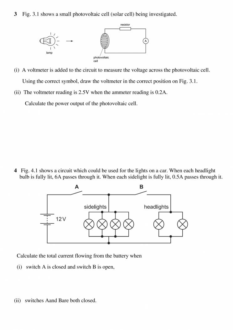 Electricity , Direct Current, Practical Electricity - Worksheets ...