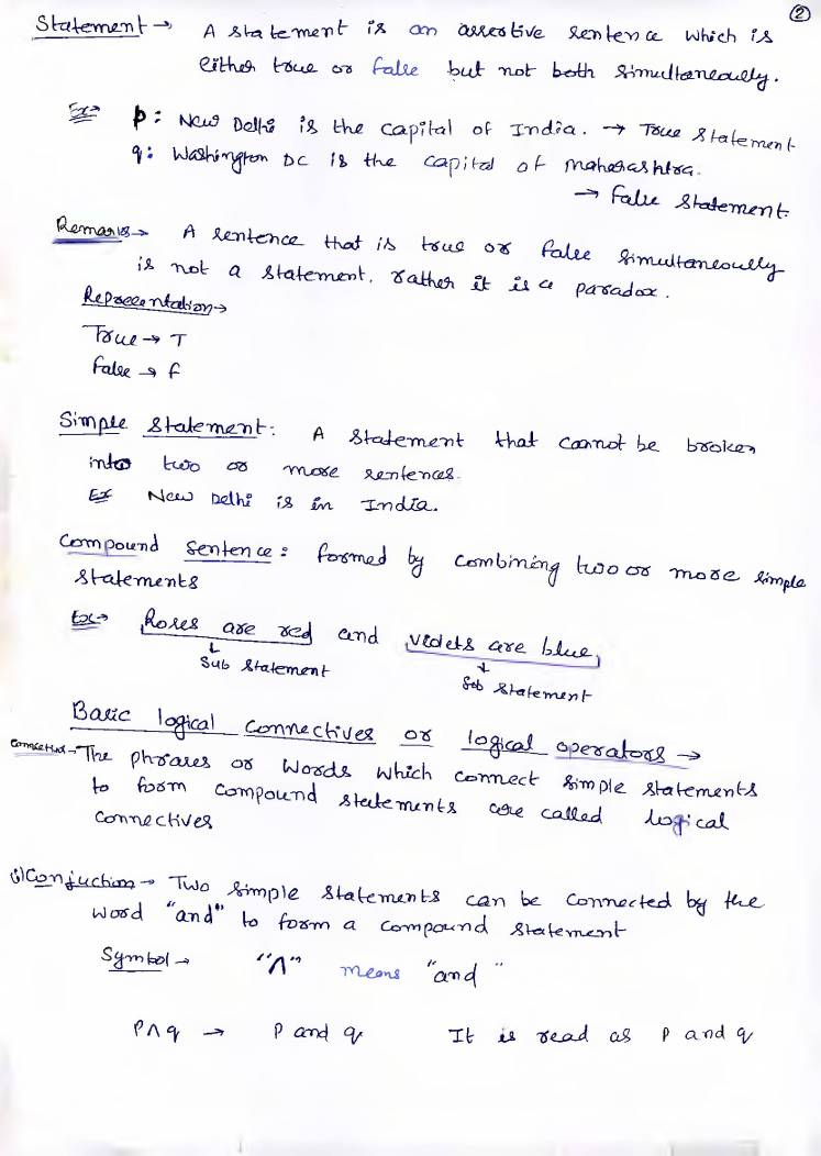 Mathematical Reasoning - Notes - LearnPick India