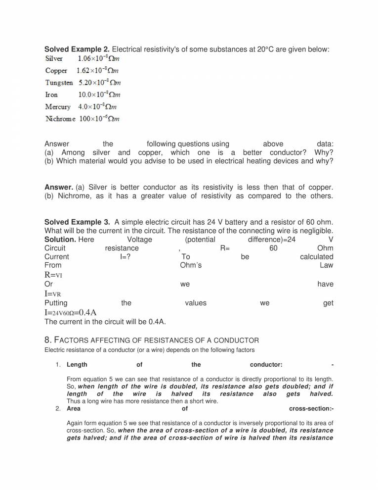 Electricity - Class 10 Science Notes - Notes - LearnPick India