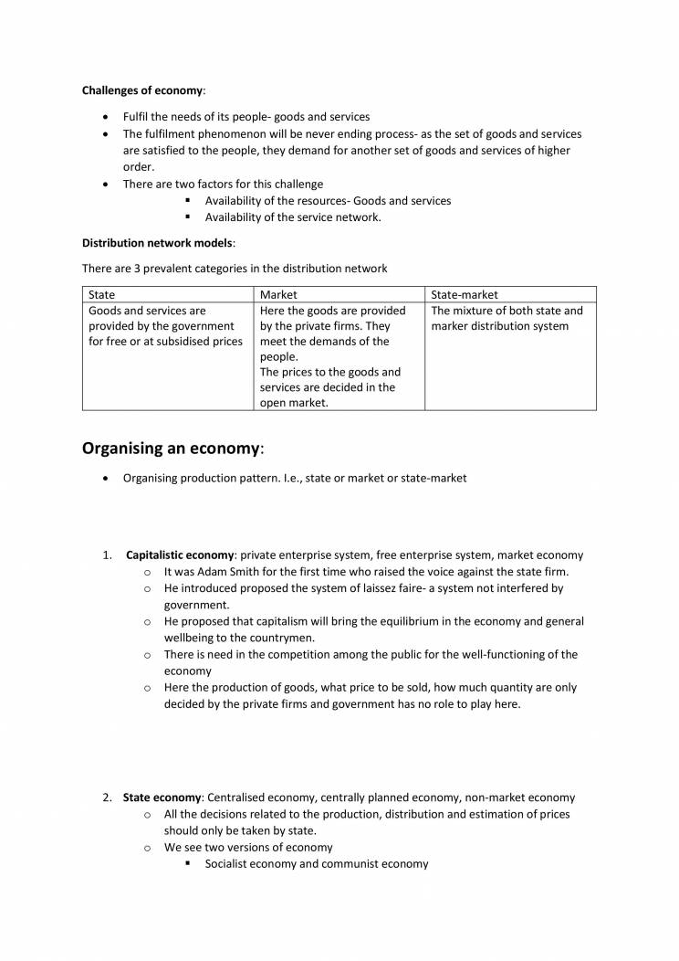 A Brief Introduction To Economy - Notes - LearnPick India