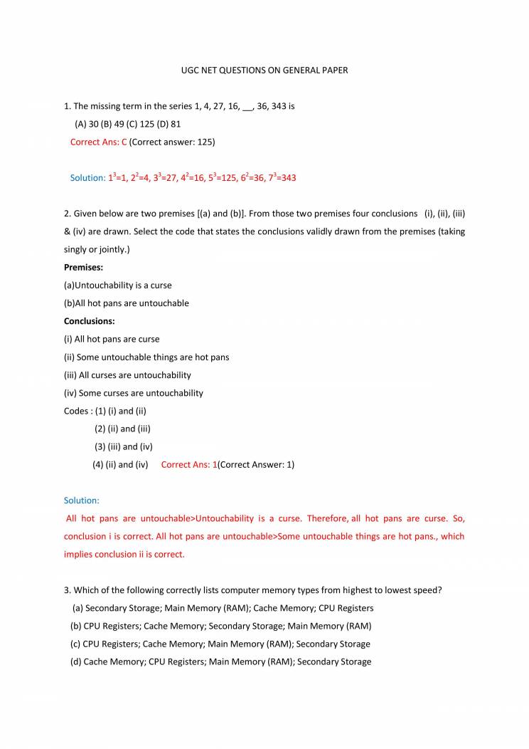 UGC NET Questions On General Paper - Notes - LearnPick India