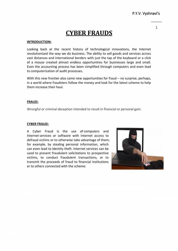 Cyber Frauds - Notes - LearnPick India