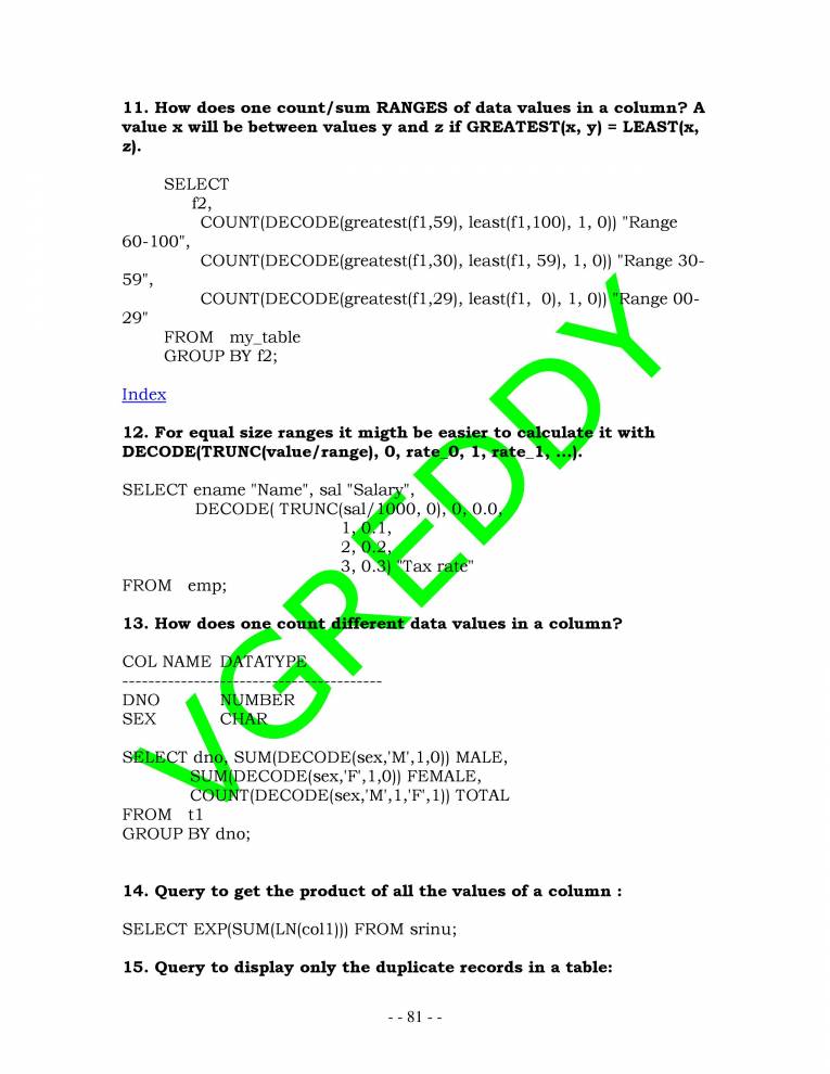 Oracle Notes - Notes - LearnPick India