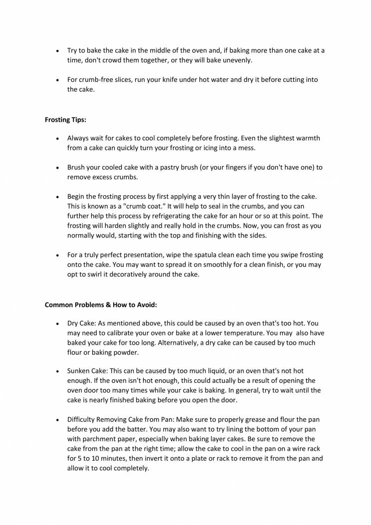 CAKE BAKING - Notes - LearnPick India