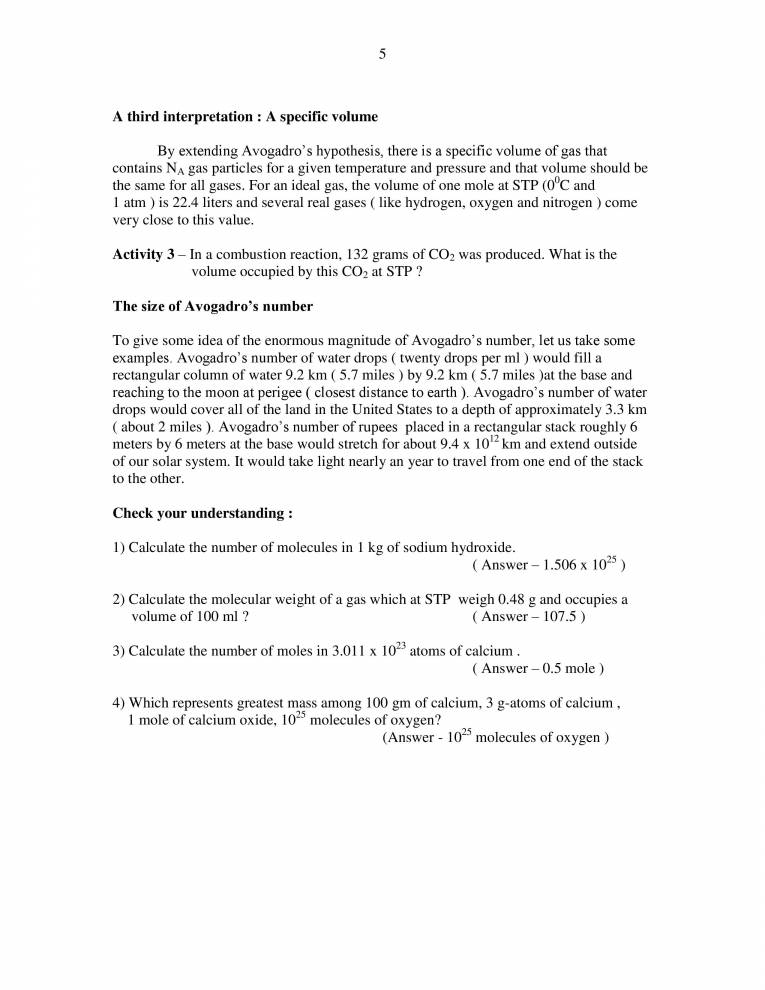 Chemistry - Mole Concept - Notes - LearnPick India