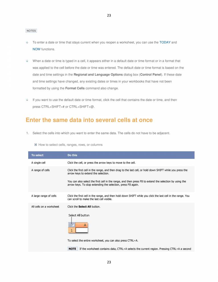 Excel And Advanced Excel - Notes - LearnPick India