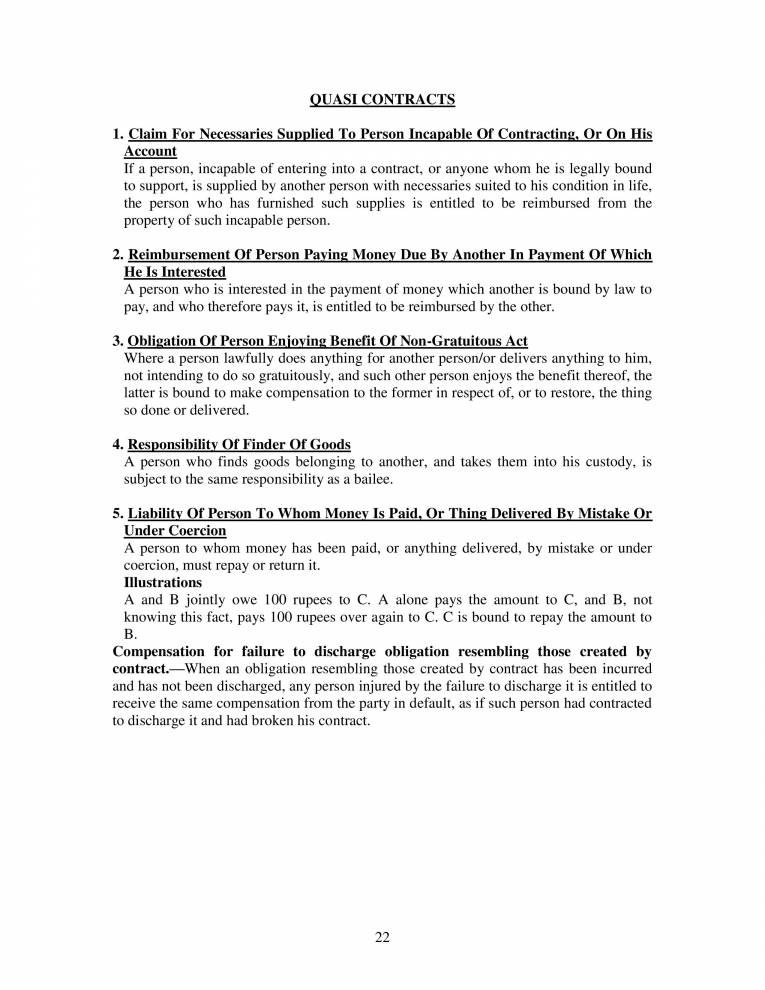 Indian Contract Act - Notes - LearnPick India