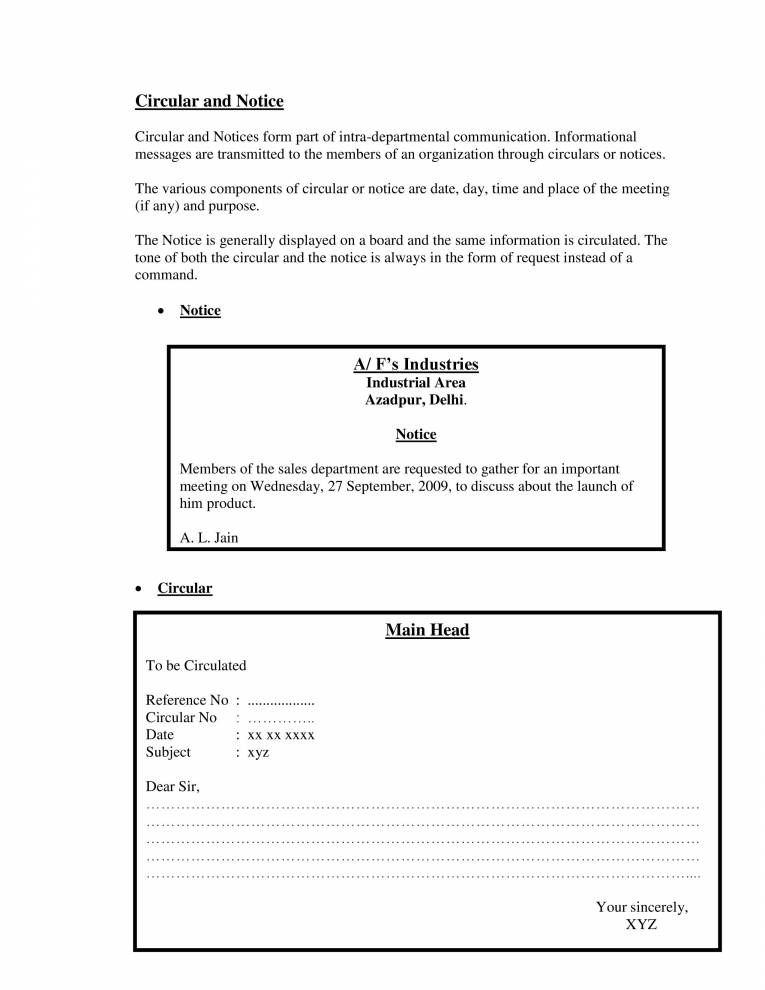 Memos, Circulars And Notice - Notes - LearnPick India