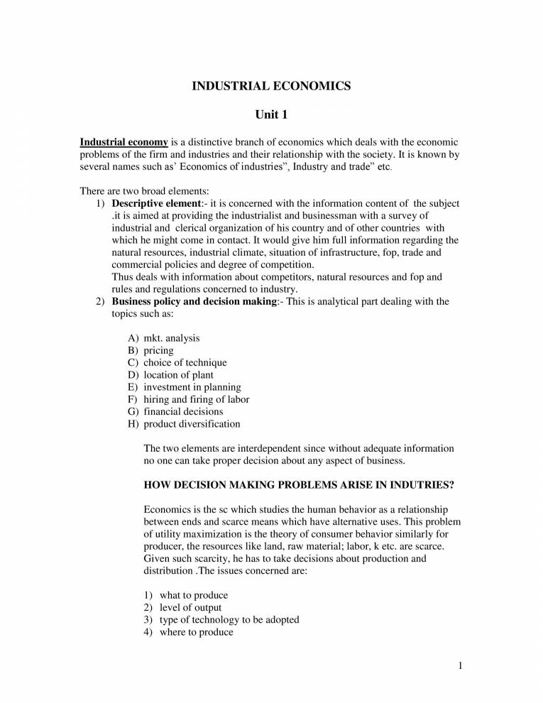 Industrial Economics_Intro - Notes - LearnPick India