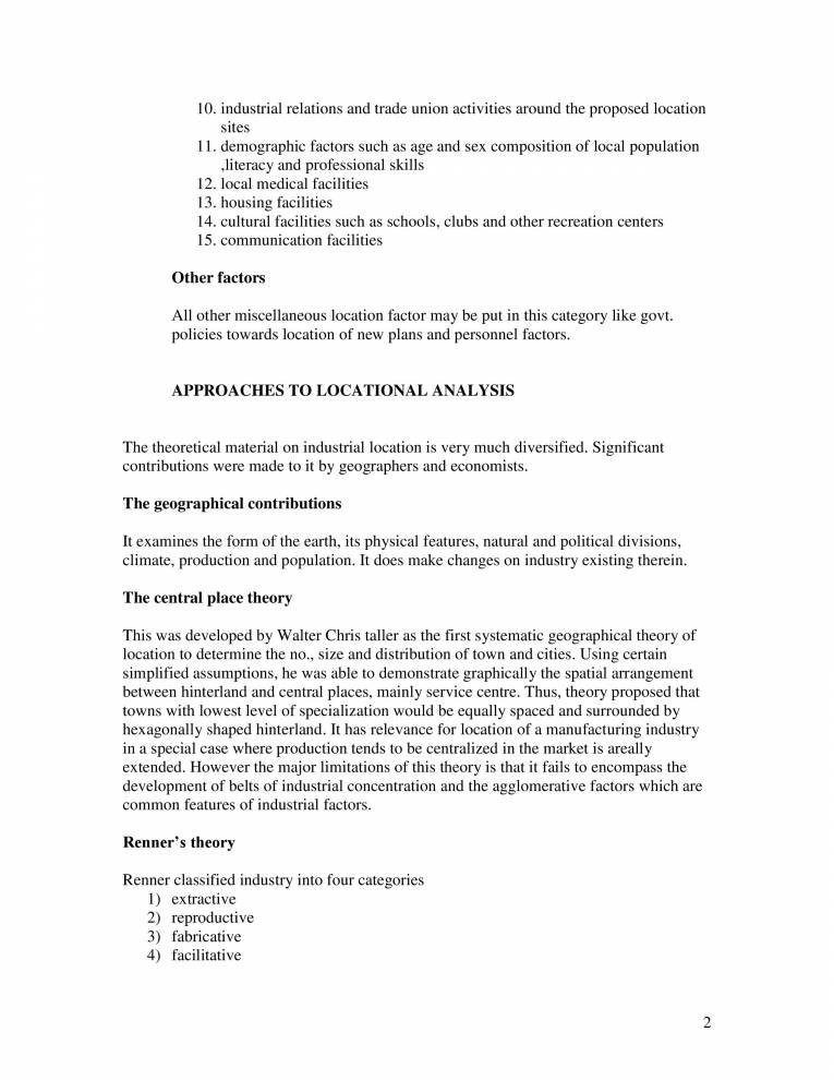 Industrial Location - Notes - LearnPick India
