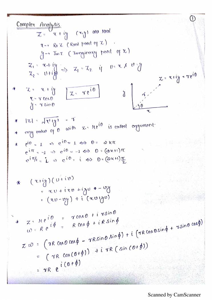 Complex Analysis - Notes - LearnPick India