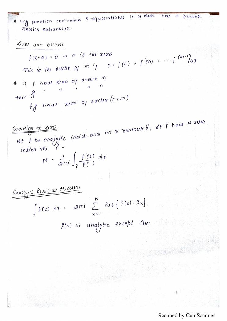 Complex Analysis - Notes - LearnPick India