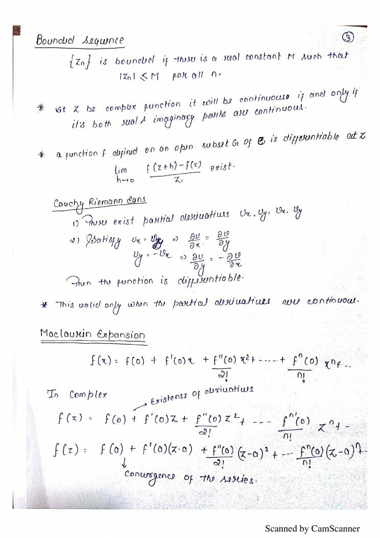 Complex Analysis - Notes - LearnPick India