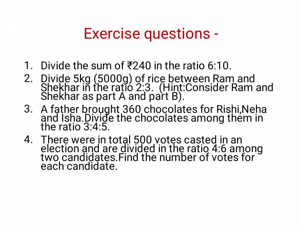 Division In Ratio (Mathematics) - Notes - LearnPick India