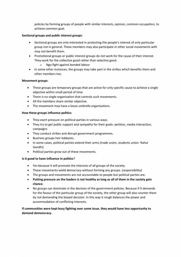 Politics Notes - Notes - LearnPick India