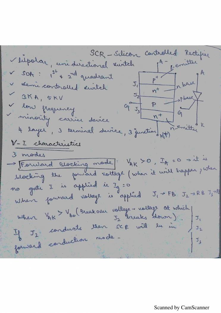 Power Electronics: SCR - Notes - LearnPick India