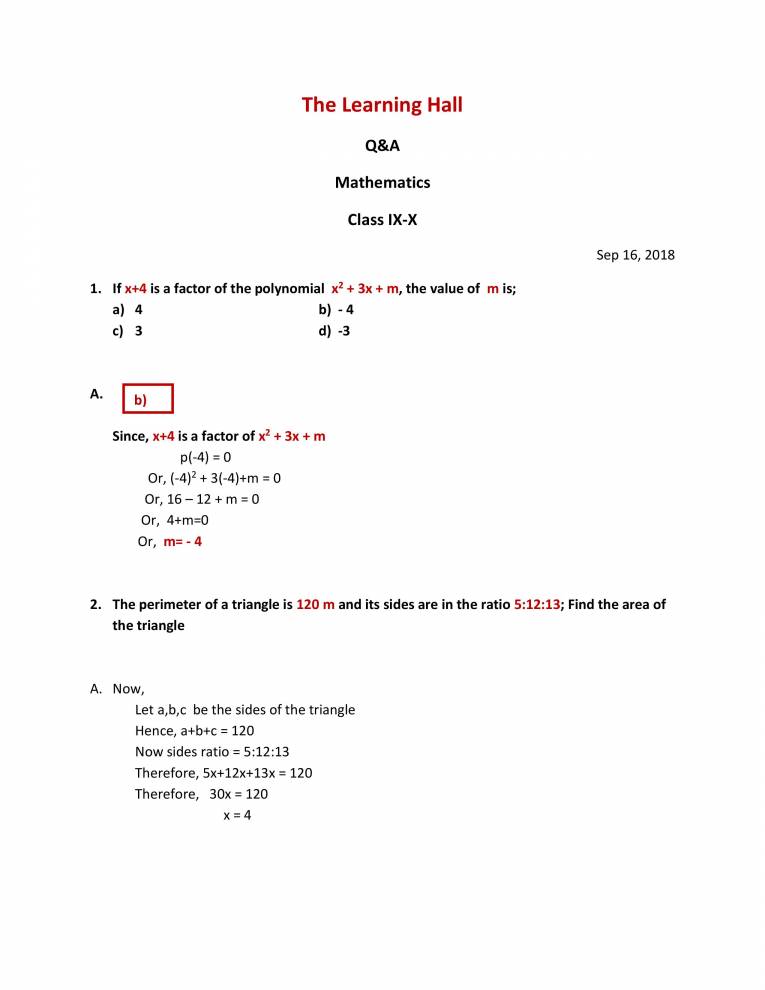 Simple Problems In Mathematics - Notes - LearnPick India