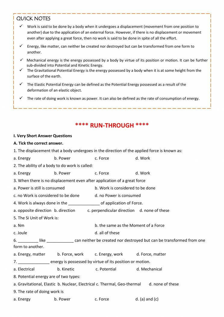 Energy - Notes - LearnPick India