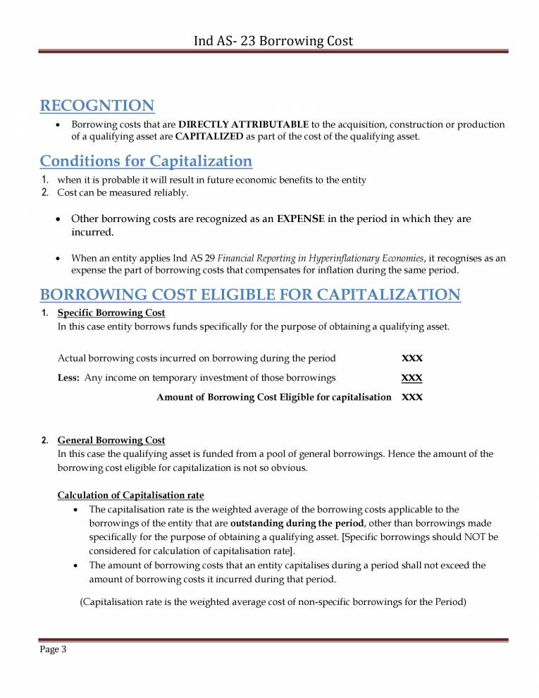 Borrowing Cost - Notes - LearnPick India