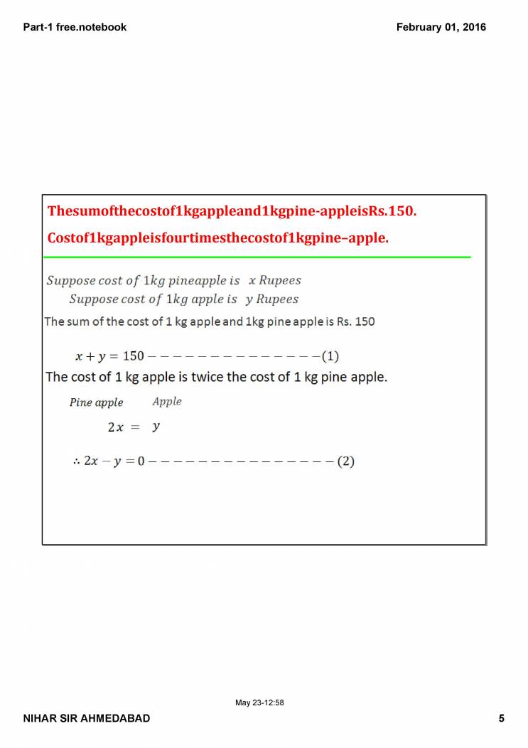 Linear Systems With Two Variables (FORMING EQUATION) - Notes ...