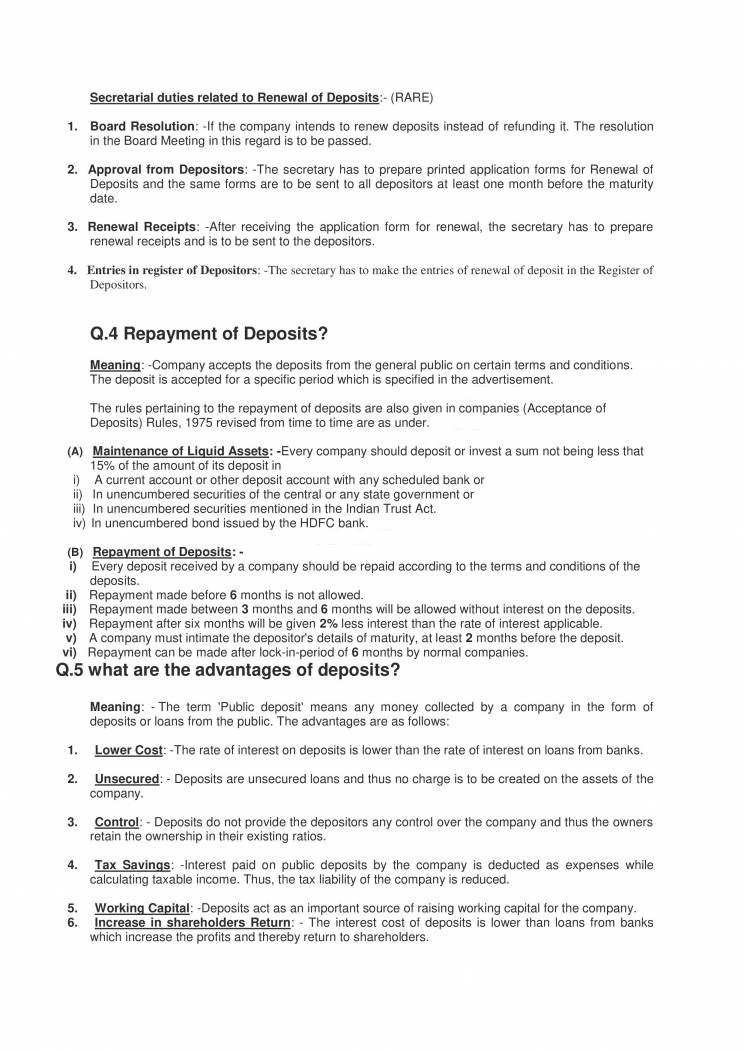 Board Resolution Capital Return