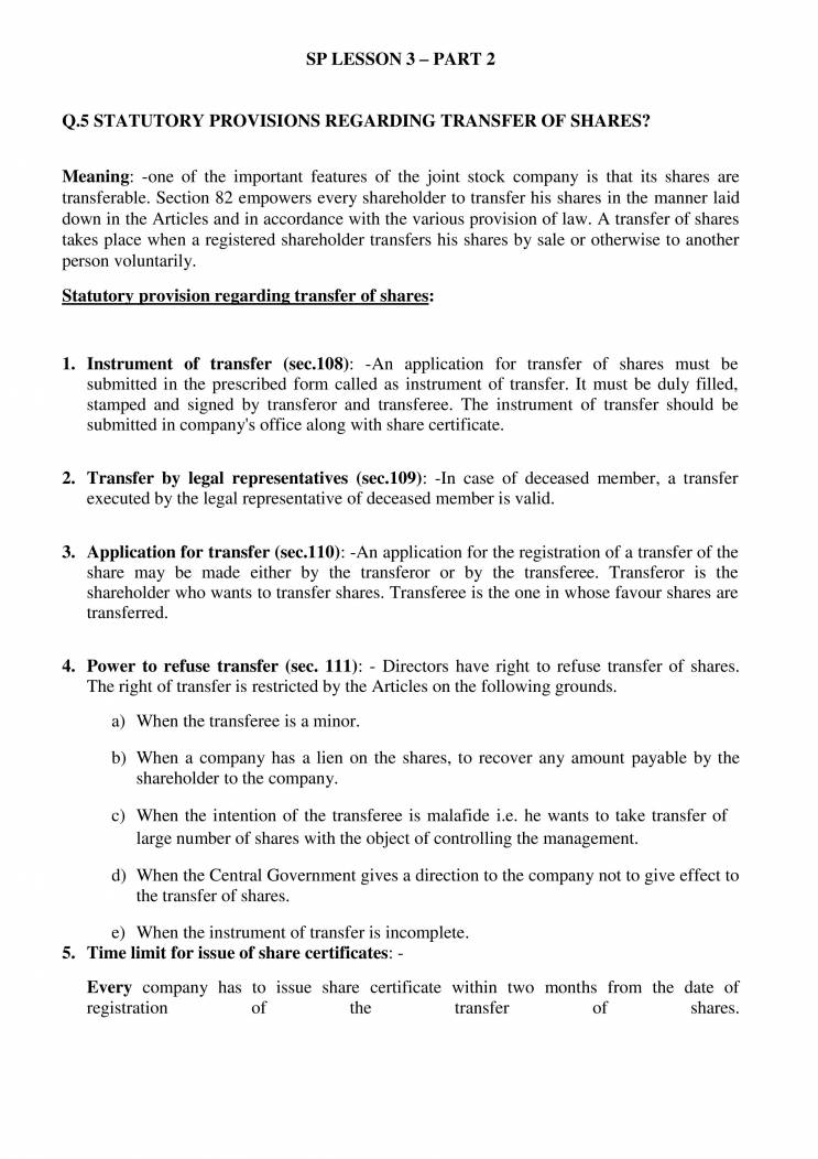 HSC - SP LESSON 3 - PART 2 - ROLE OF COMPANY SECRETARY - Notes ...