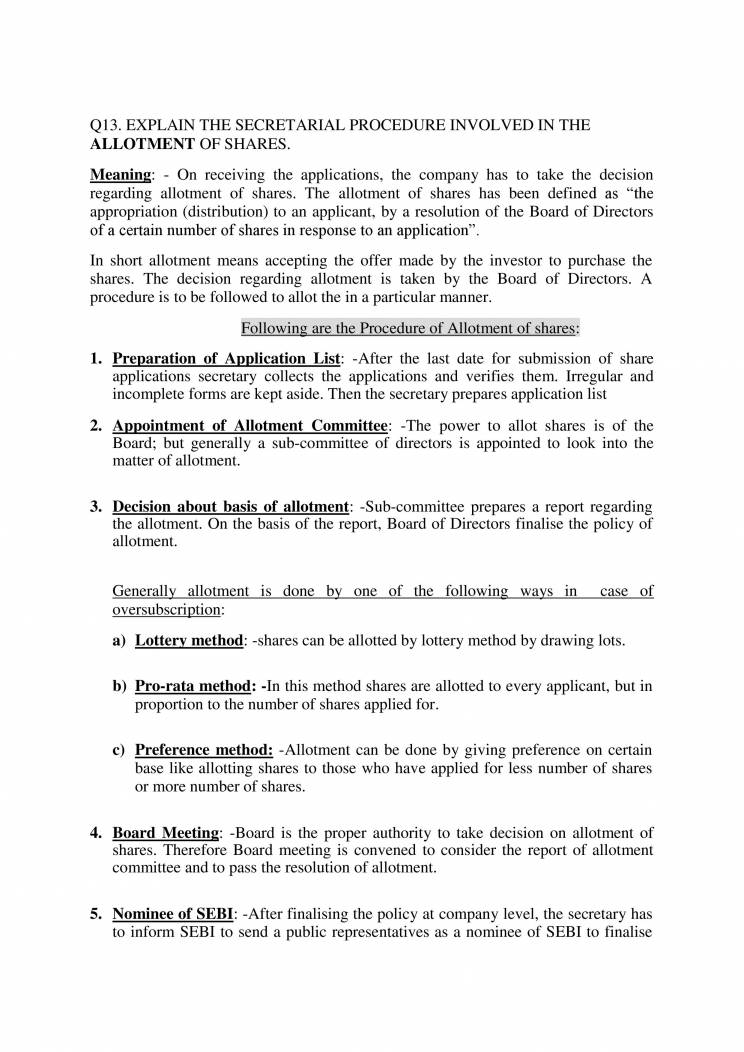 HSC - SP LESSON 3 - PART 2 - ROLE OF COMPANY SECRETARY - Notes ...