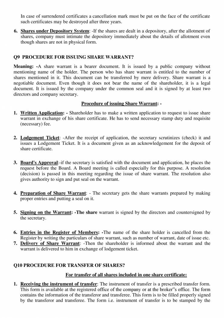 HSC - SP LESSON 3 - PART 2 - ROLE OF COMPANY SECRETARY - Notes ...