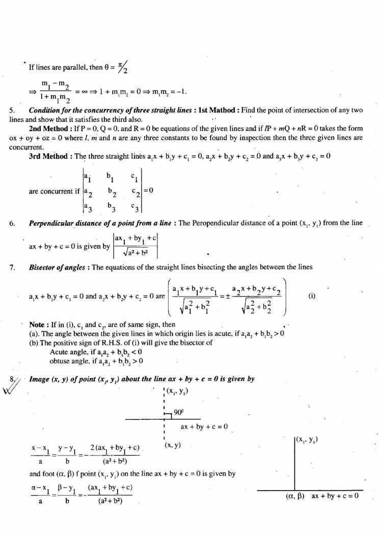 Study Material On Straight Lines - Notes - LearnPick India