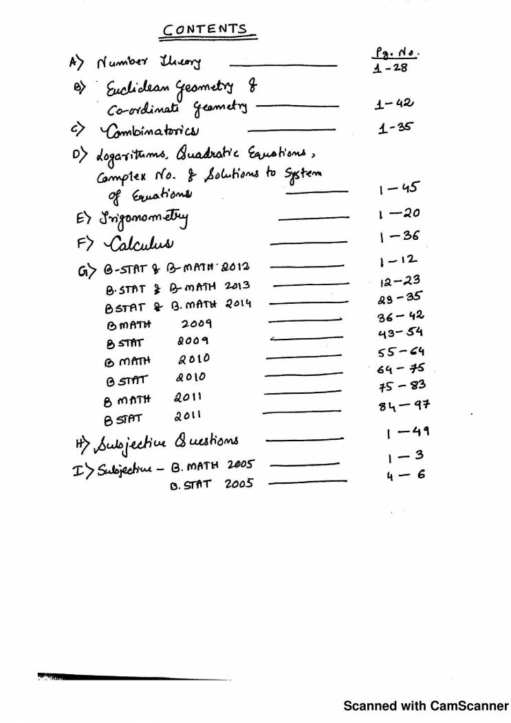 B Stat Study Material For ISI - Notes - LearnPick India