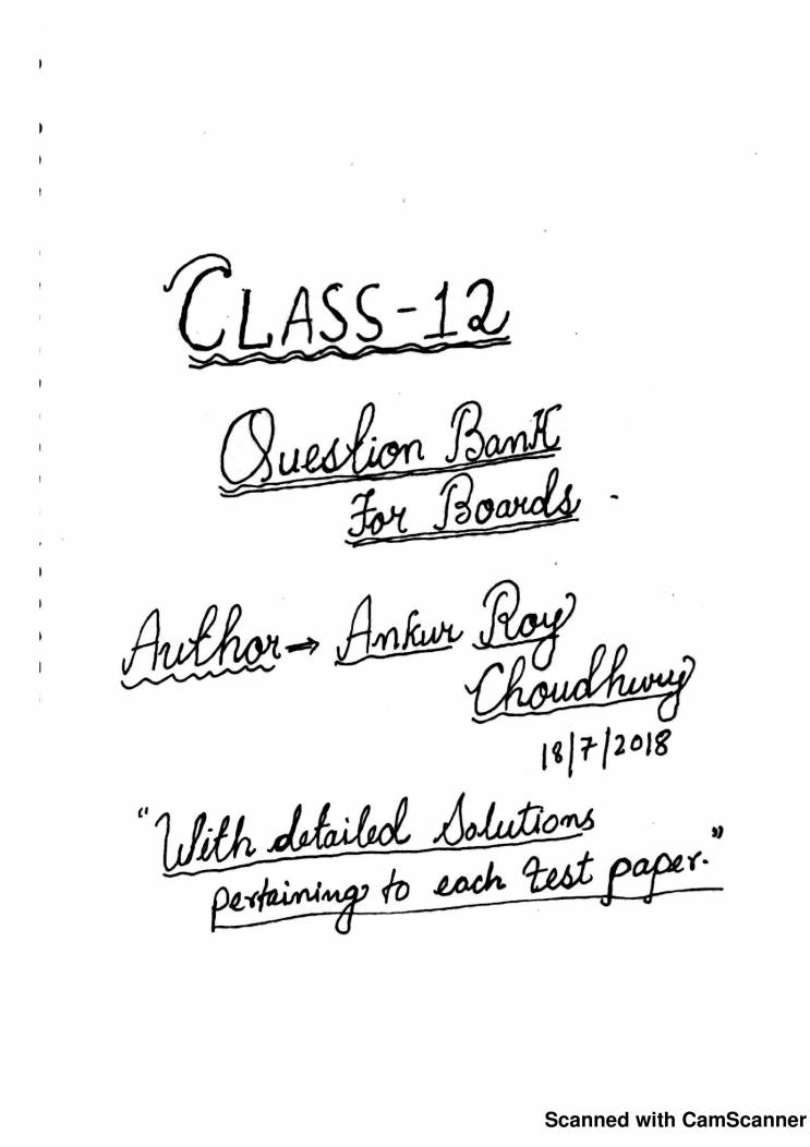 Notes On Class 12 Question Bank - Notes - LearnPick India