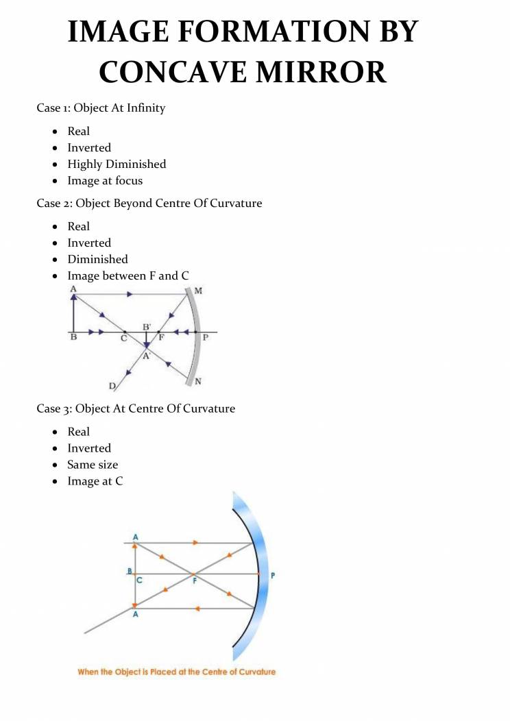 Concave Mirror Image Formation