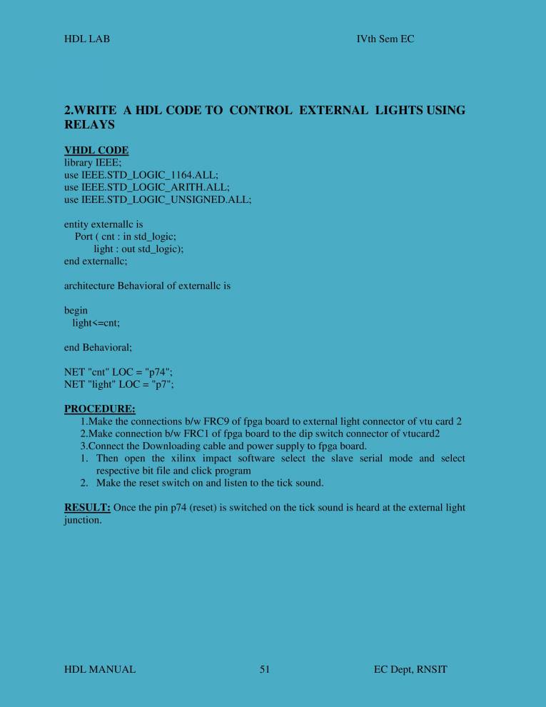 HDL Lab Manual - Notes - LearnPick India