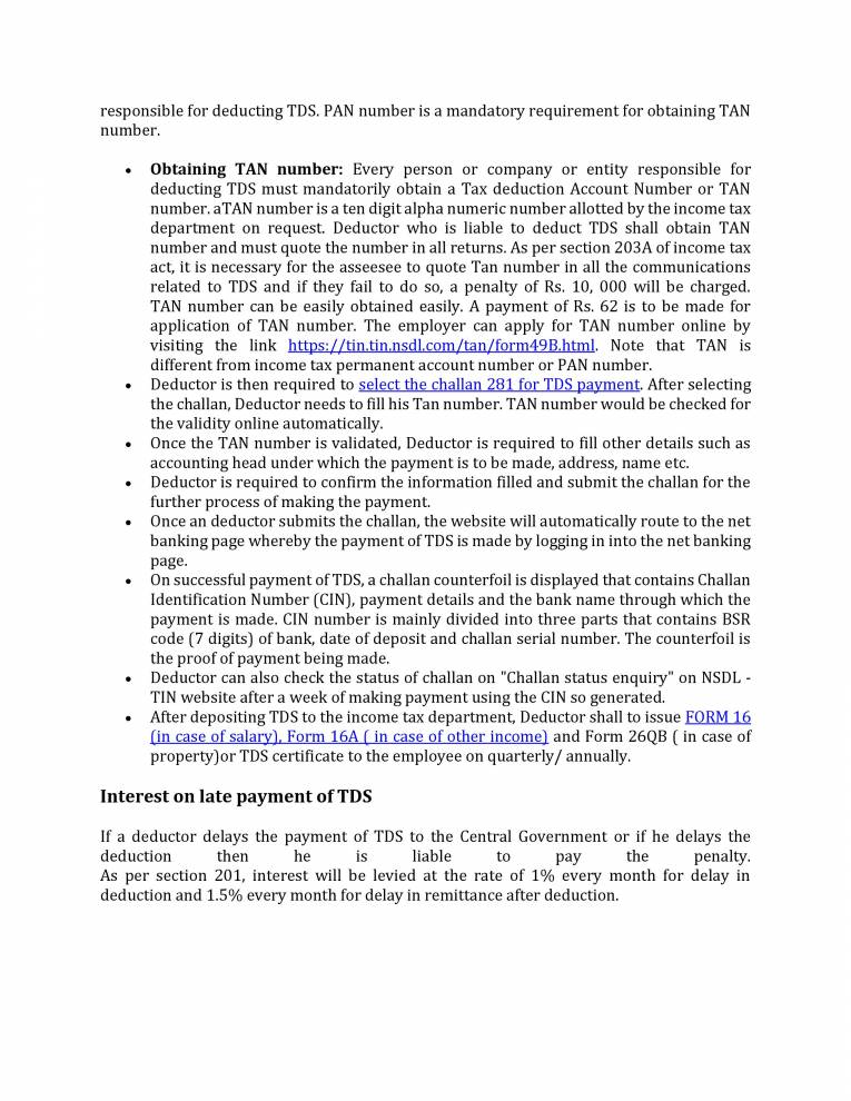 Short Notes On TDS Rates - Notes - LearnPick India