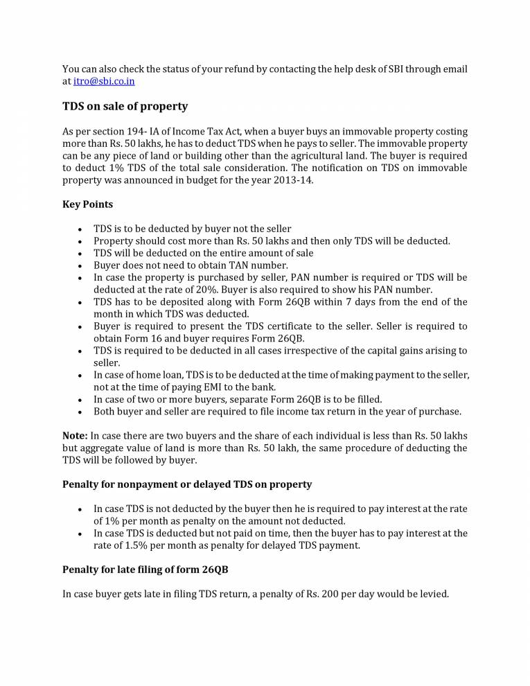 Short Notes On TDS Rates - Notes - LearnPick India