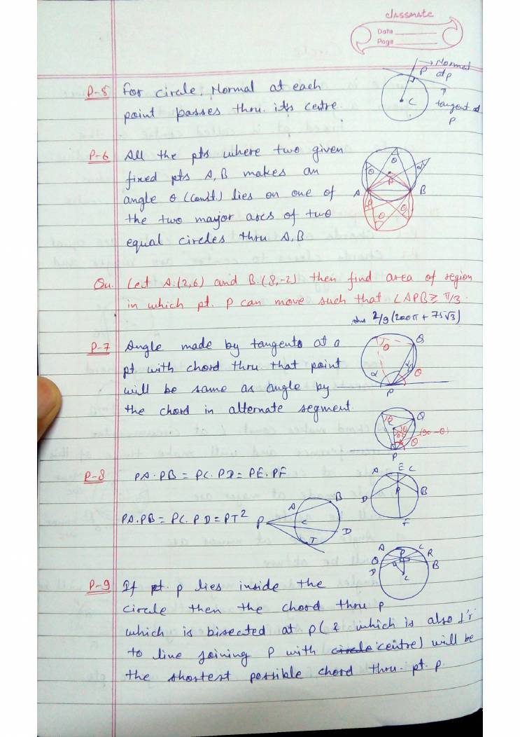 Circle IIT JEE MATHEMATICS - Notes - LearnPick India
