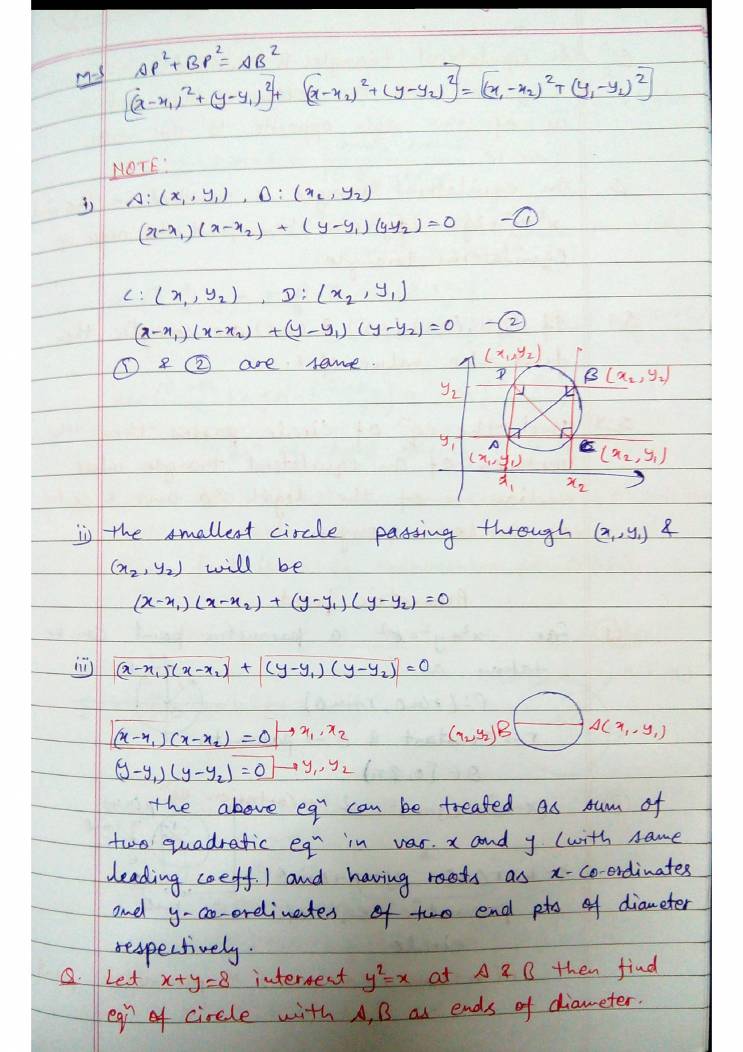 Circle IIT JEE MATHEMATICS - Notes - LearnPick India