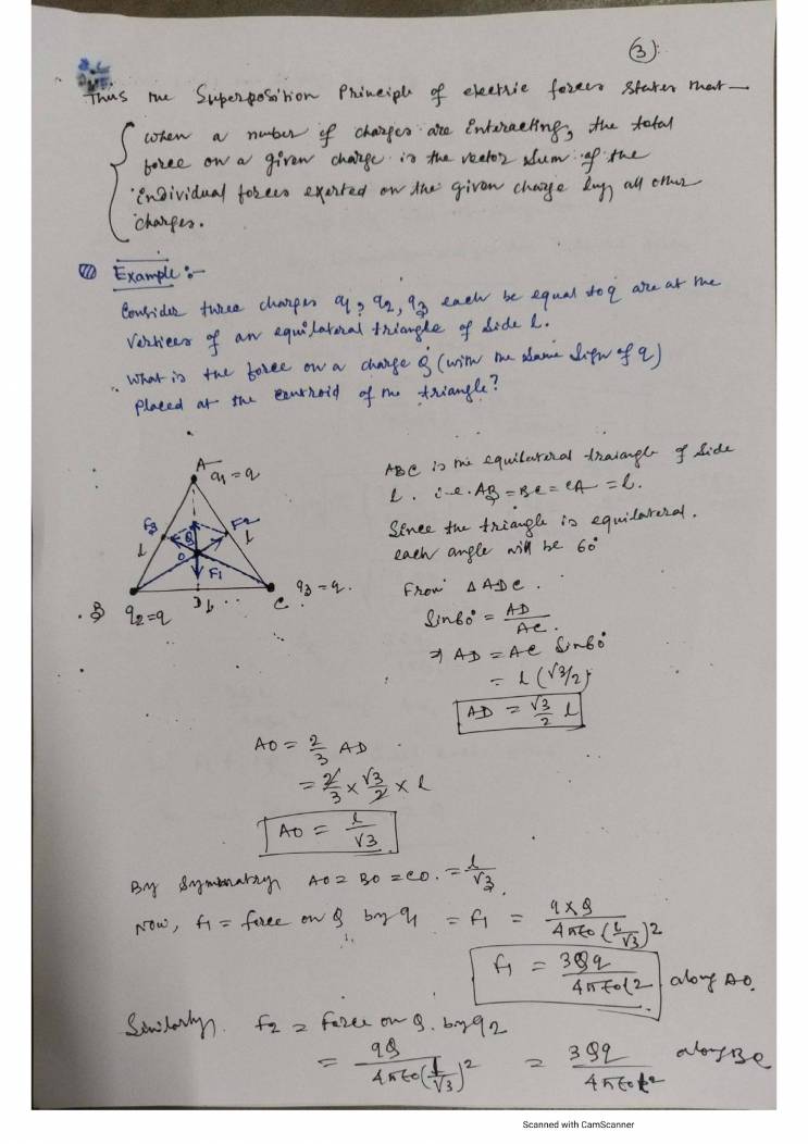 Note On Electric Charges And Electric Fields : Electric Field - Notes ...