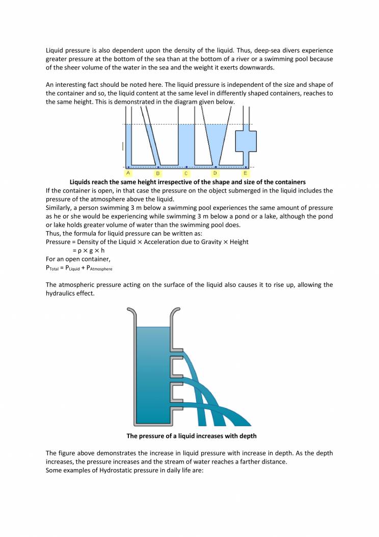 Notes On Pressure And Density - Notes - LearnPick India