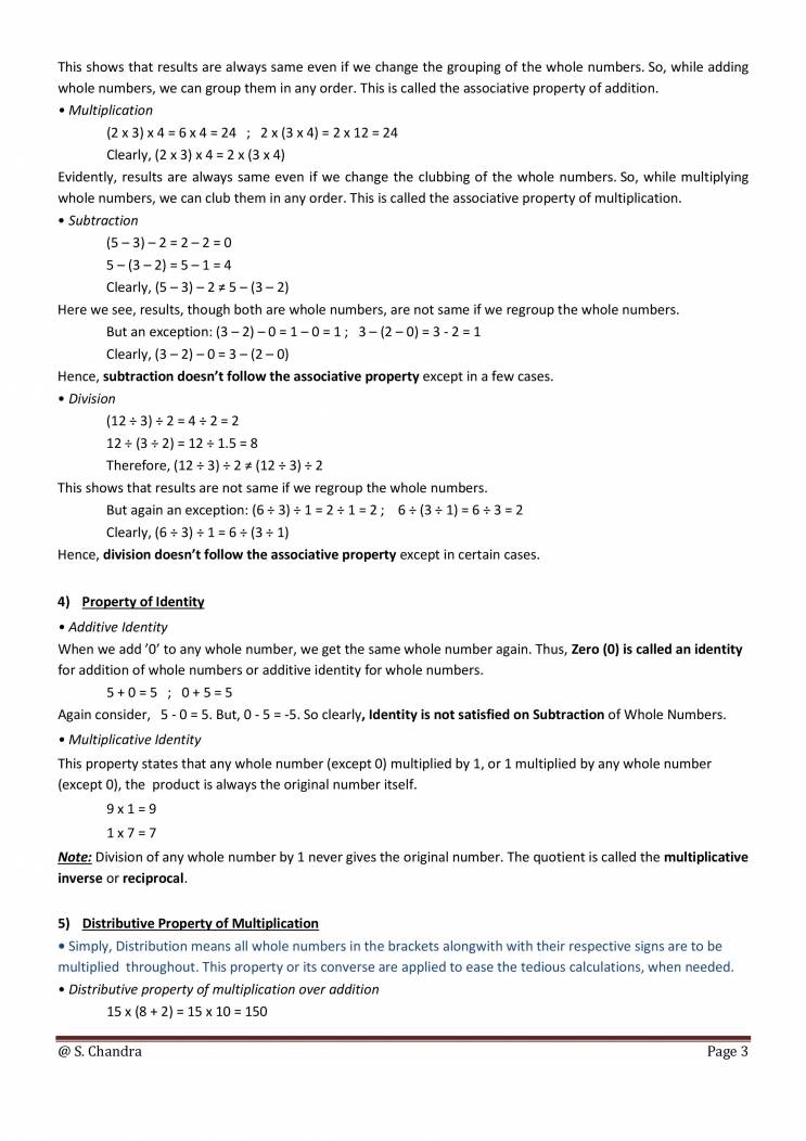 Notes On Whole Numbers - Notes - LearnPick India