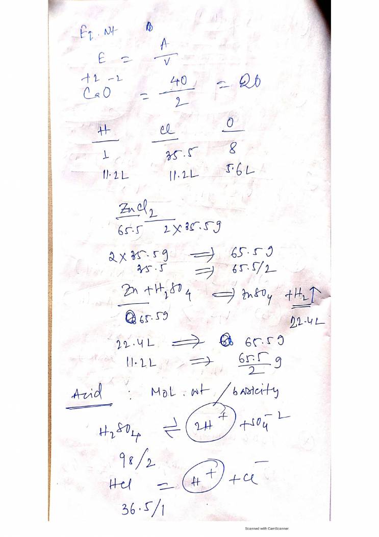 Notes On Equivalent Weight - Notes - LearnPick India