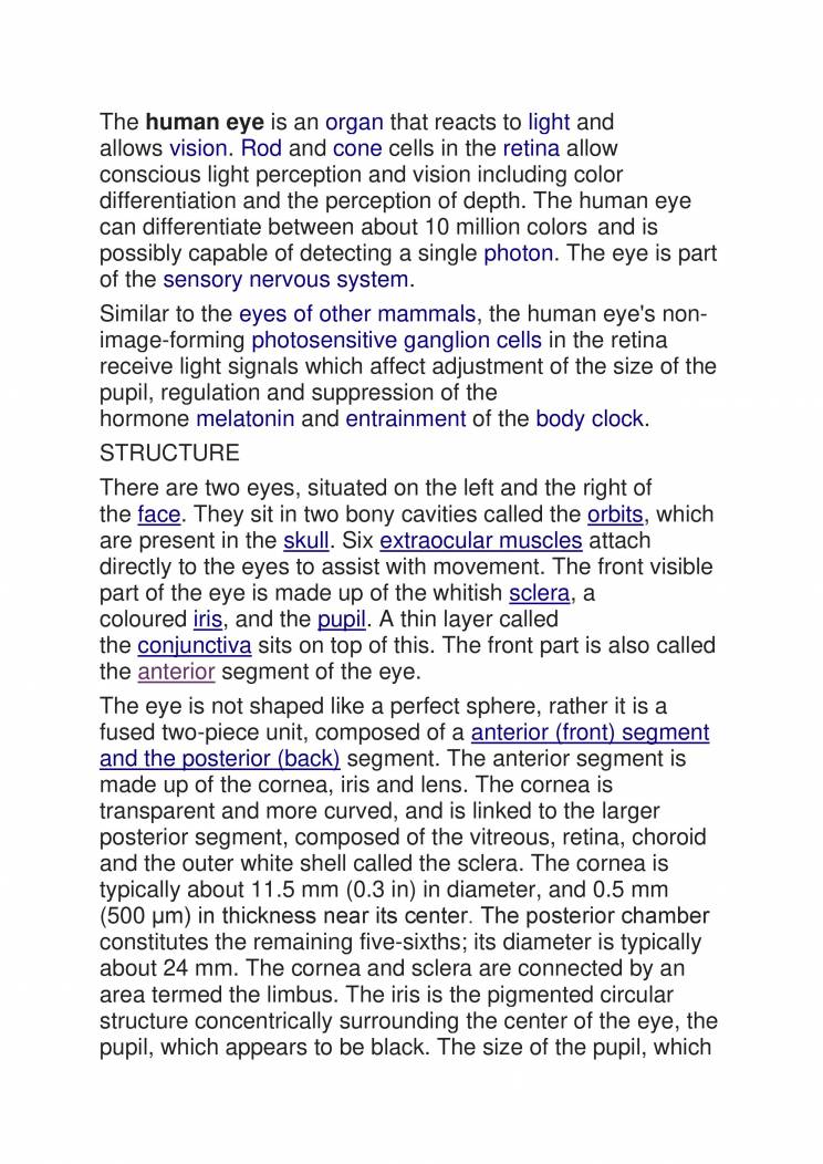 Notes On Human Eye And The Colourful World - Notes - LearnPick India