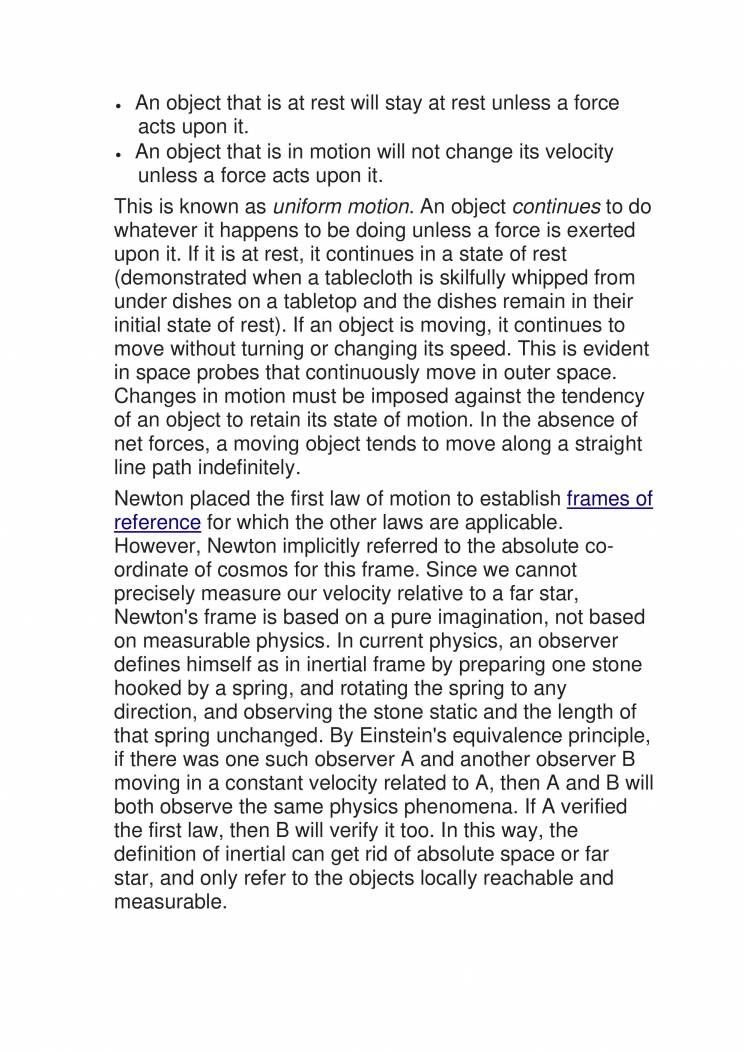 Notes On Newtons Laws Of Motion - Notes - LearnPick India